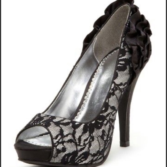 Rampage | Shoes | Rampage Graceland Black Lace Platform Pump | Poshmark